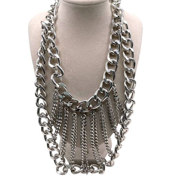 Jewelry | Punk X Goth Silver Chains Choker Necklace | Poshmark